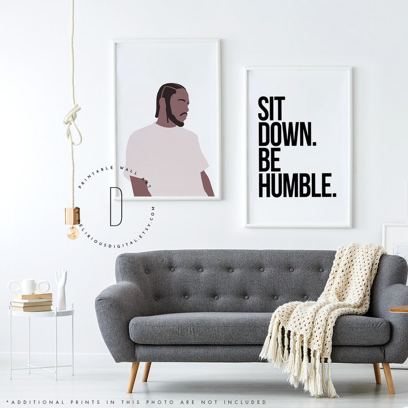 Rap Lyrics Wall Art, Rap Poster, Rap Art Print, Sit Down Be Humble Wall ...