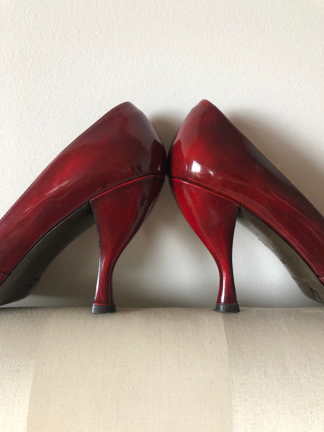 Blood Red Patent Leather Designer Pumps - Etsy