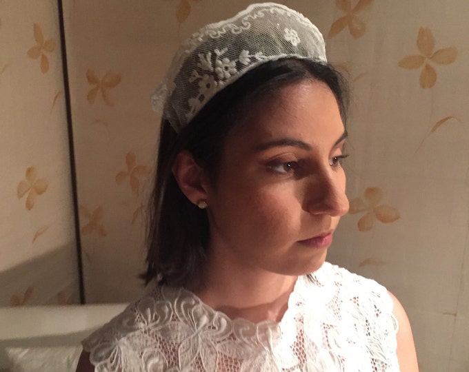 Handmade Bridal Tiara Using 1920s Starched Net Lace - Etsy
