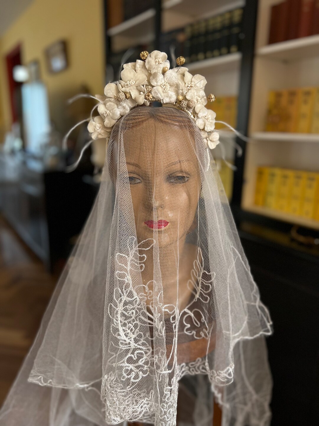 1920s Restored Velvet Floral Tiara - Etsy