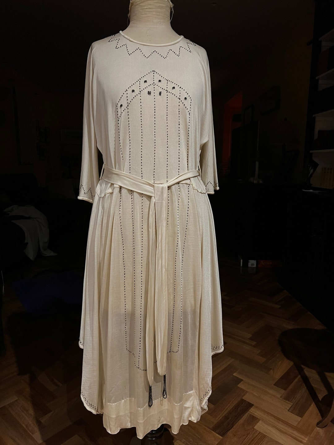 1922 Silk Jersey Wedding Dress With Boxed Trousseau Containing Veil ...