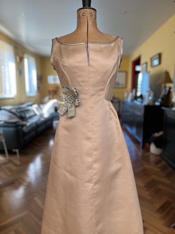 Duchess silk satin Hattie Carnegie custom 1960s gown - Gem