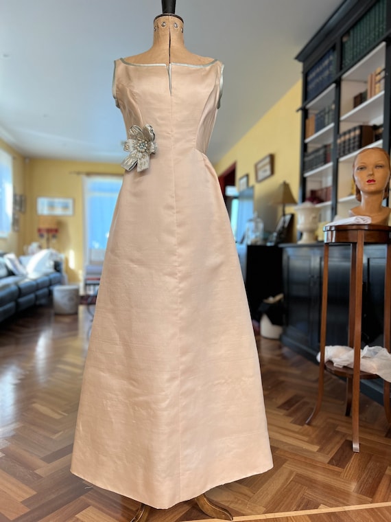 Duchess silk satin Hattie Carnegie custom 1960s gown - Gem