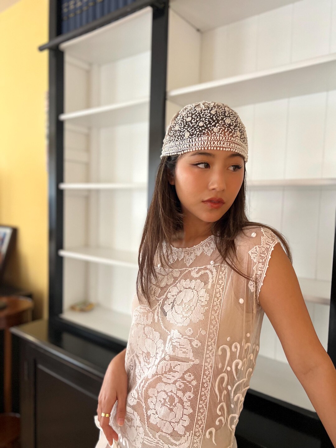 Handmade Beaded Bridal Juliet Cap - Etsy