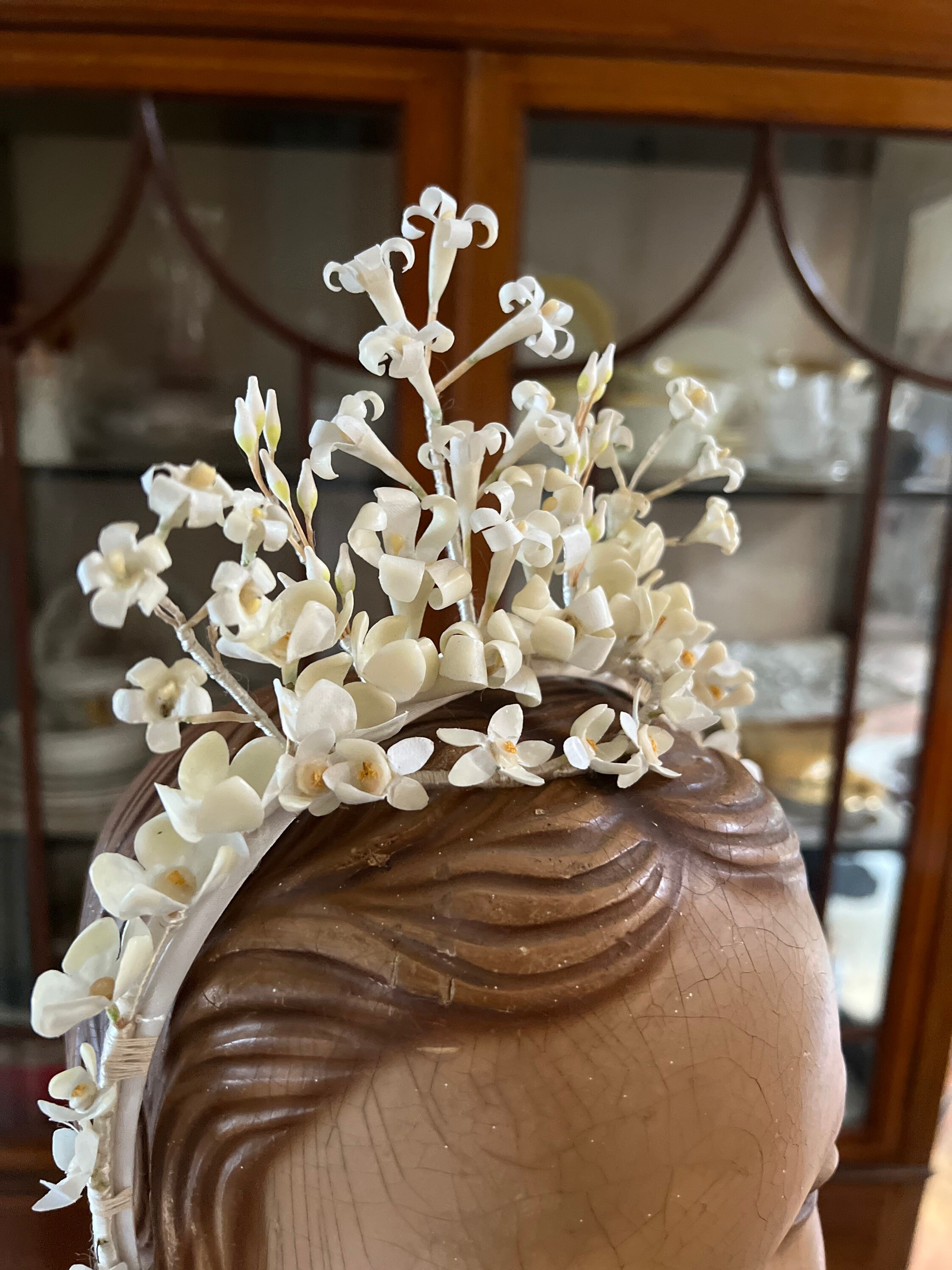 1920s Wax and Linen Bridal Tiara - Etsy