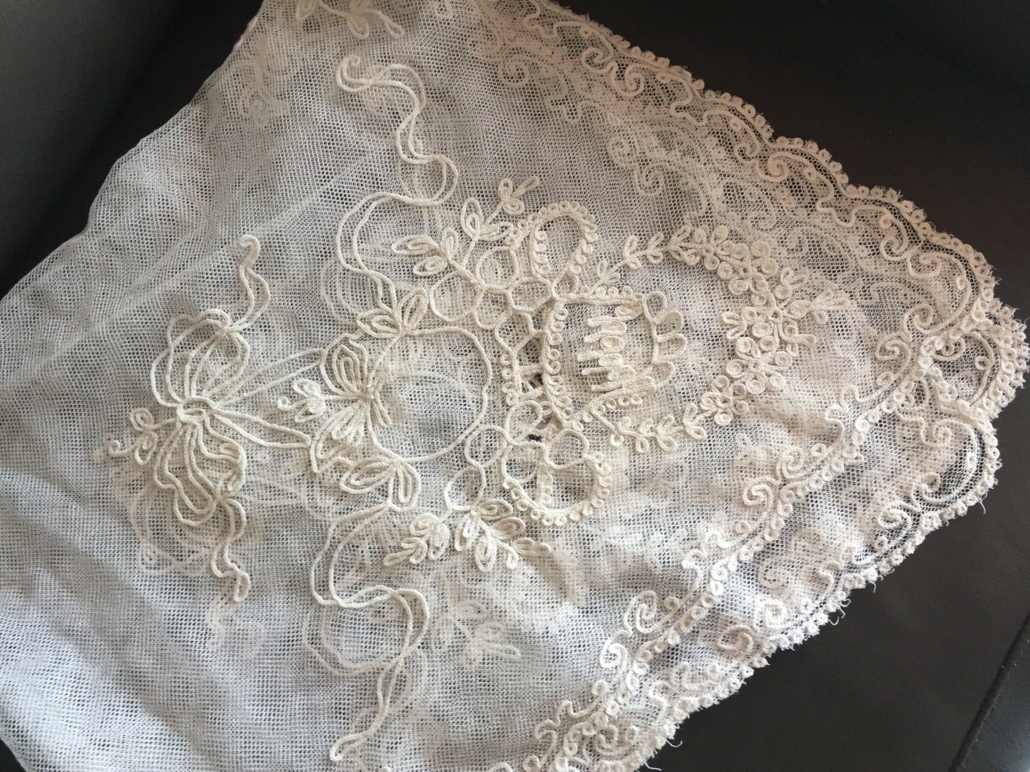 1920s Embroidered Cornelli Work Cotton Tulle Wedding - Etsy
