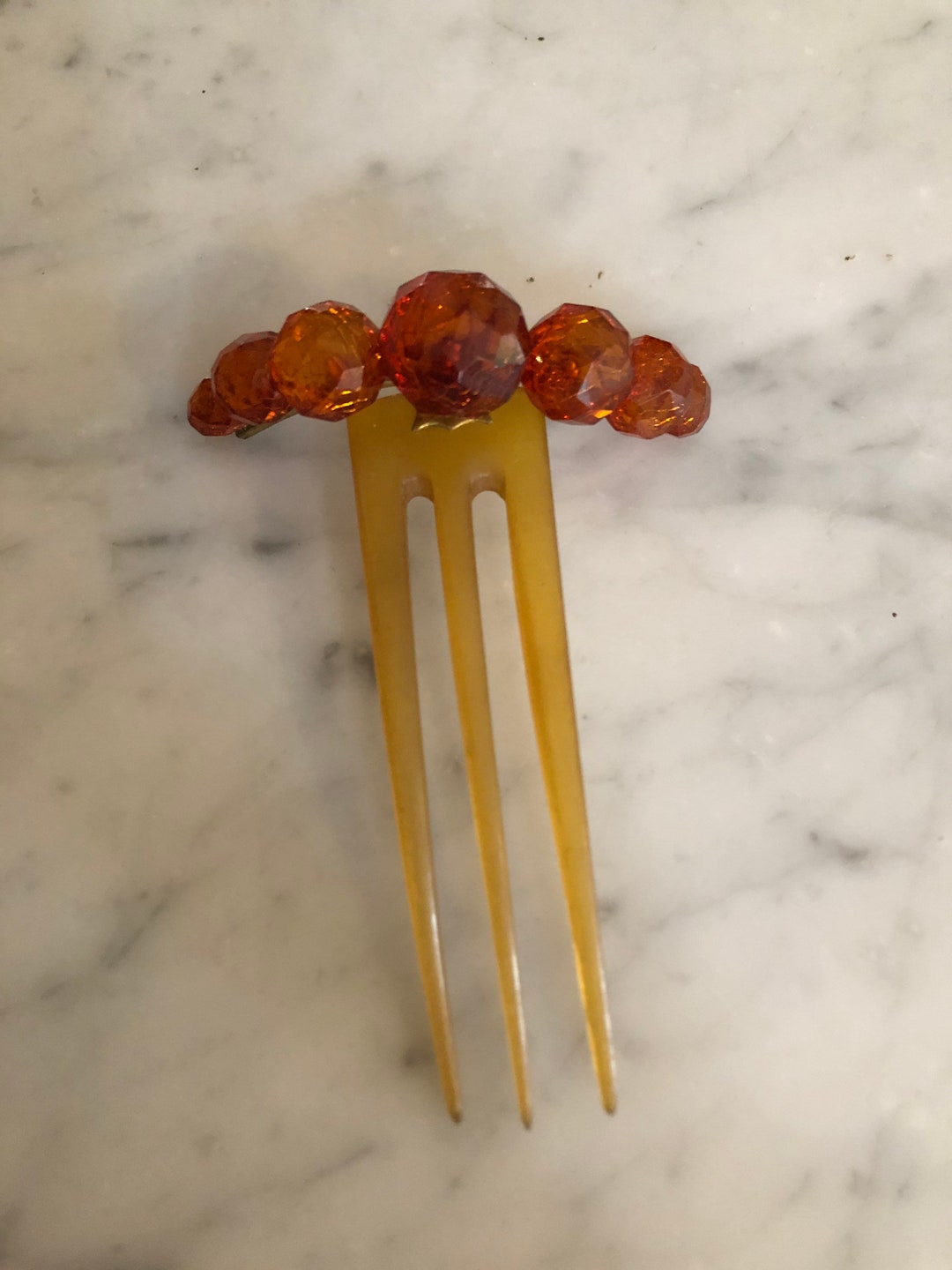 Hinged Faux Faceted Amber Hair Comb - Etsy