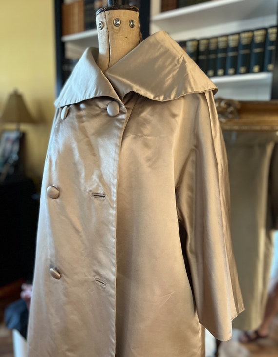 1950s duchess silk satin opera coat - Gem