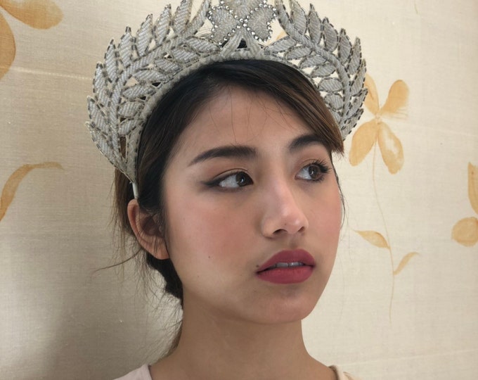 1920s Deco Wreath Tiara With Beads, Bugle Beads and Rhinestones Perfect ...