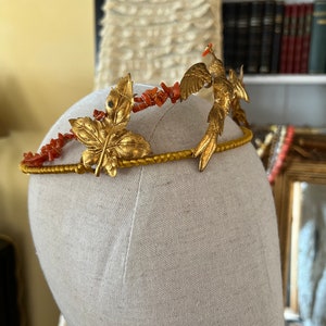 Handmade Antique Gilt Bird and Coral Tiara - Etsy