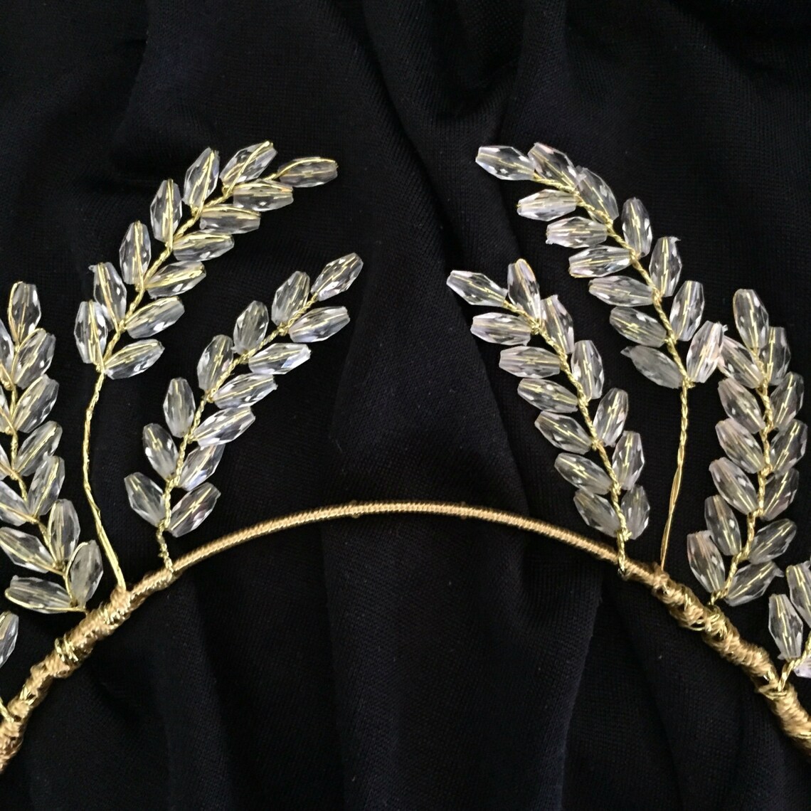 Handmade Vintage Beads Wheat Sheaf Tiara Headpiece Wedding or Races ...
