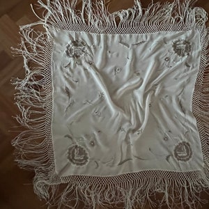 Machine Embroidered Silk Shawl - Etsy