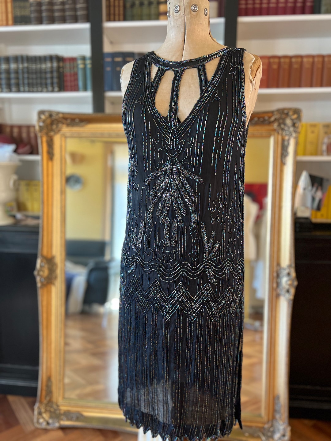 Roaring 60s Imagnin Beaded Flapper Dress - Etsy