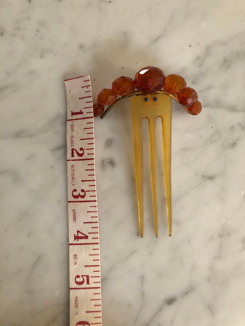 Hinged Faux Faceted Amber Hair Comb | Etsy