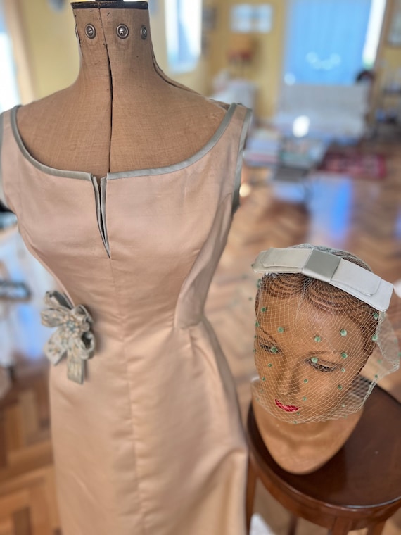 Duchess silk satin Hattie Carnegie custom 1960s gown - Gem