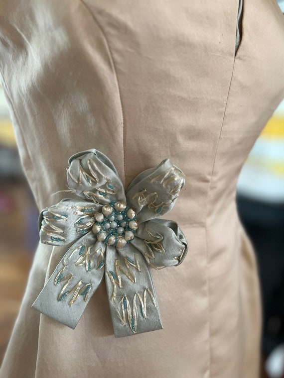 Duchess silk satin Hattie Carnegie custom 1960s gown - Gem