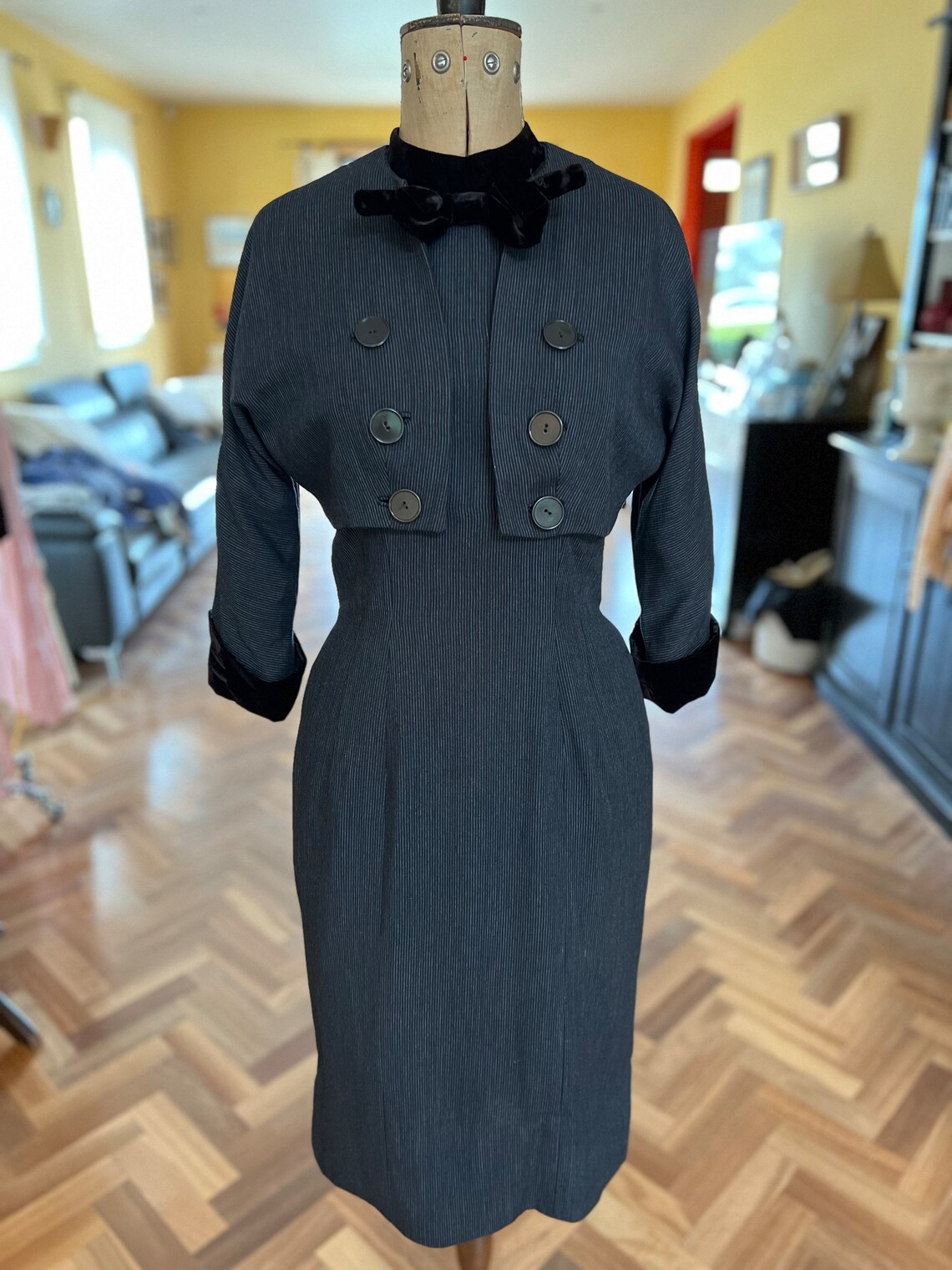 1950s Wool Two-in-one Dress With Attached Jacket - Etsy