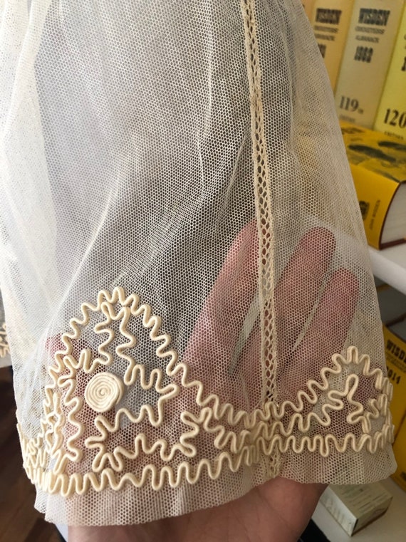 1930s cornelli work on tulle cape - Gem