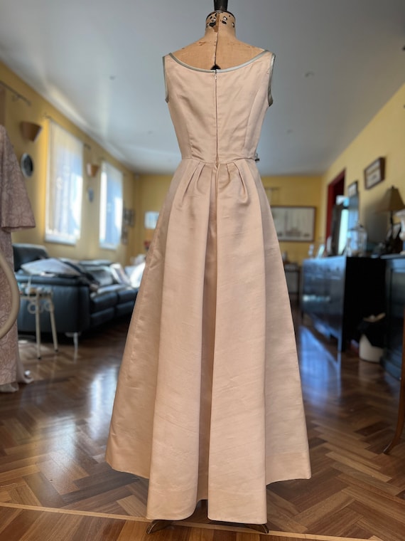 Duchess silk satin Hattie Carnegie custom 1960s gown - Gem