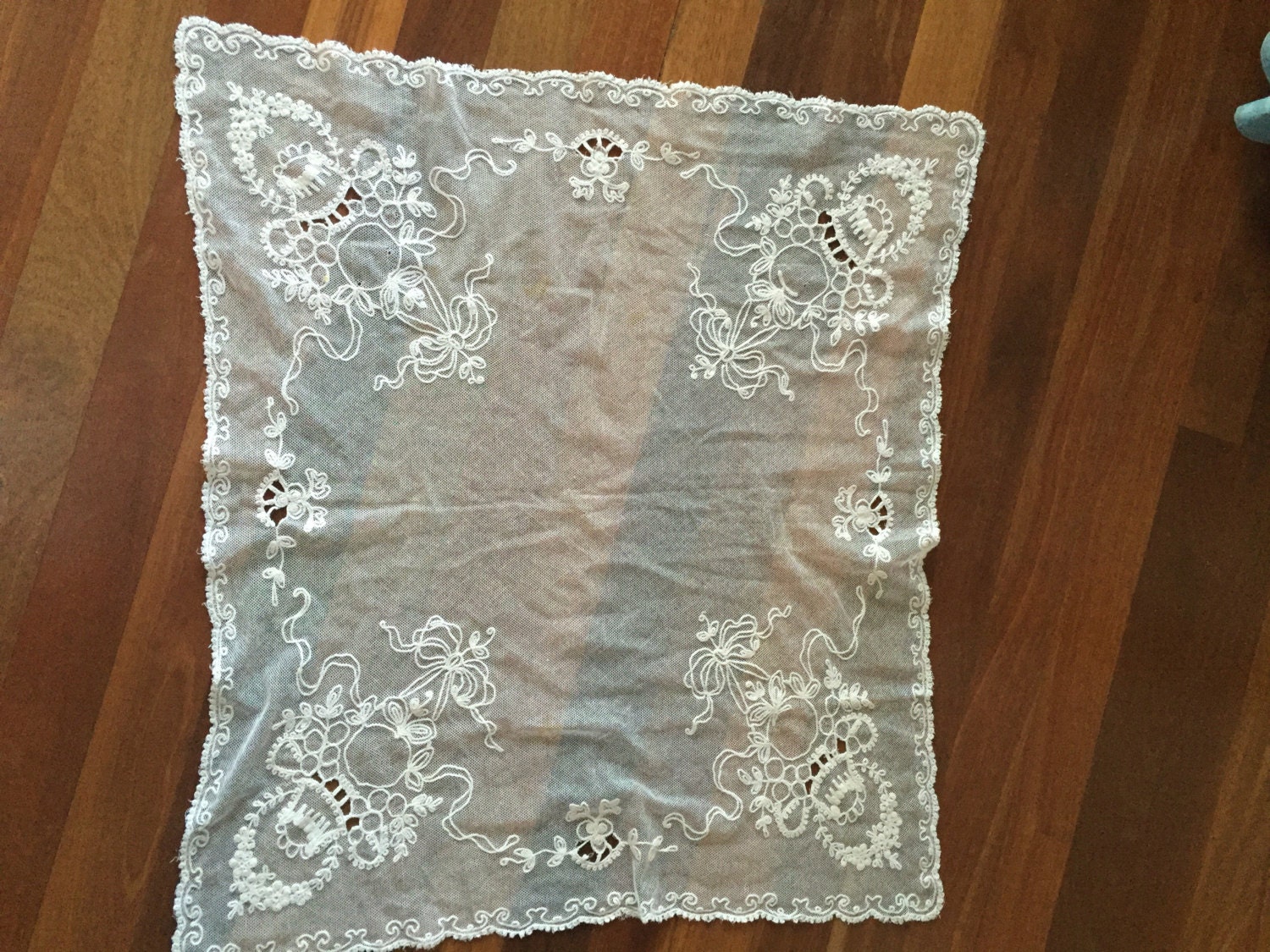 1920s Embroidered Cornelli Work Cotton Tulle Wedding - Etsy