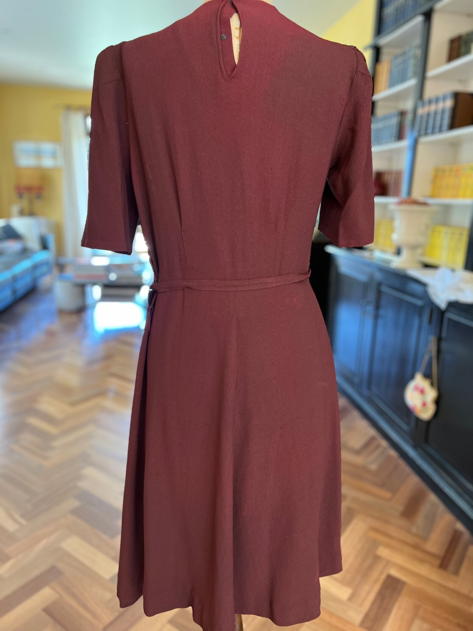 1940s Miss Crepe Dress With Ruching and Fringe Decoration - Etsy
