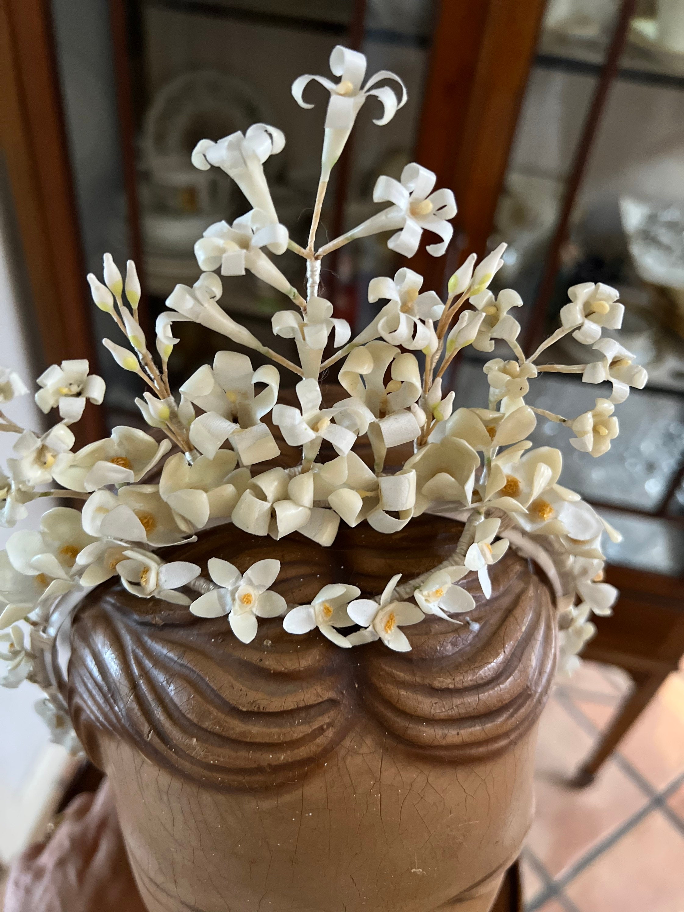 1920s Wax and Linen Bridal Tiara - Etsy
