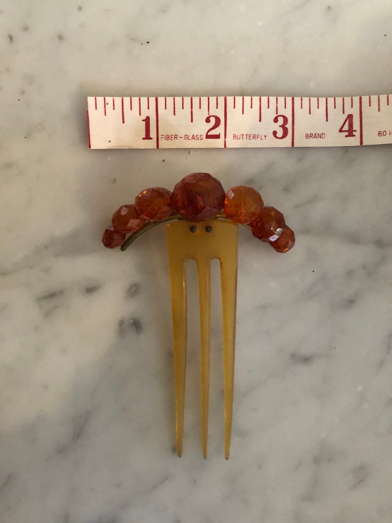 Hinged Faux Faceted Amber Hair Comb | Etsy