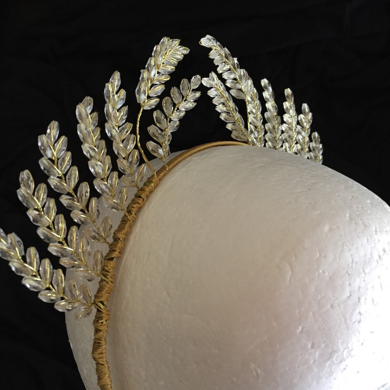 Handmade Vintage Beads Wheat Sheaf Tiara Headpiece Wedding or Races ...