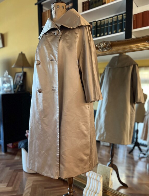 1950s duchess silk satin opera coat - Gem