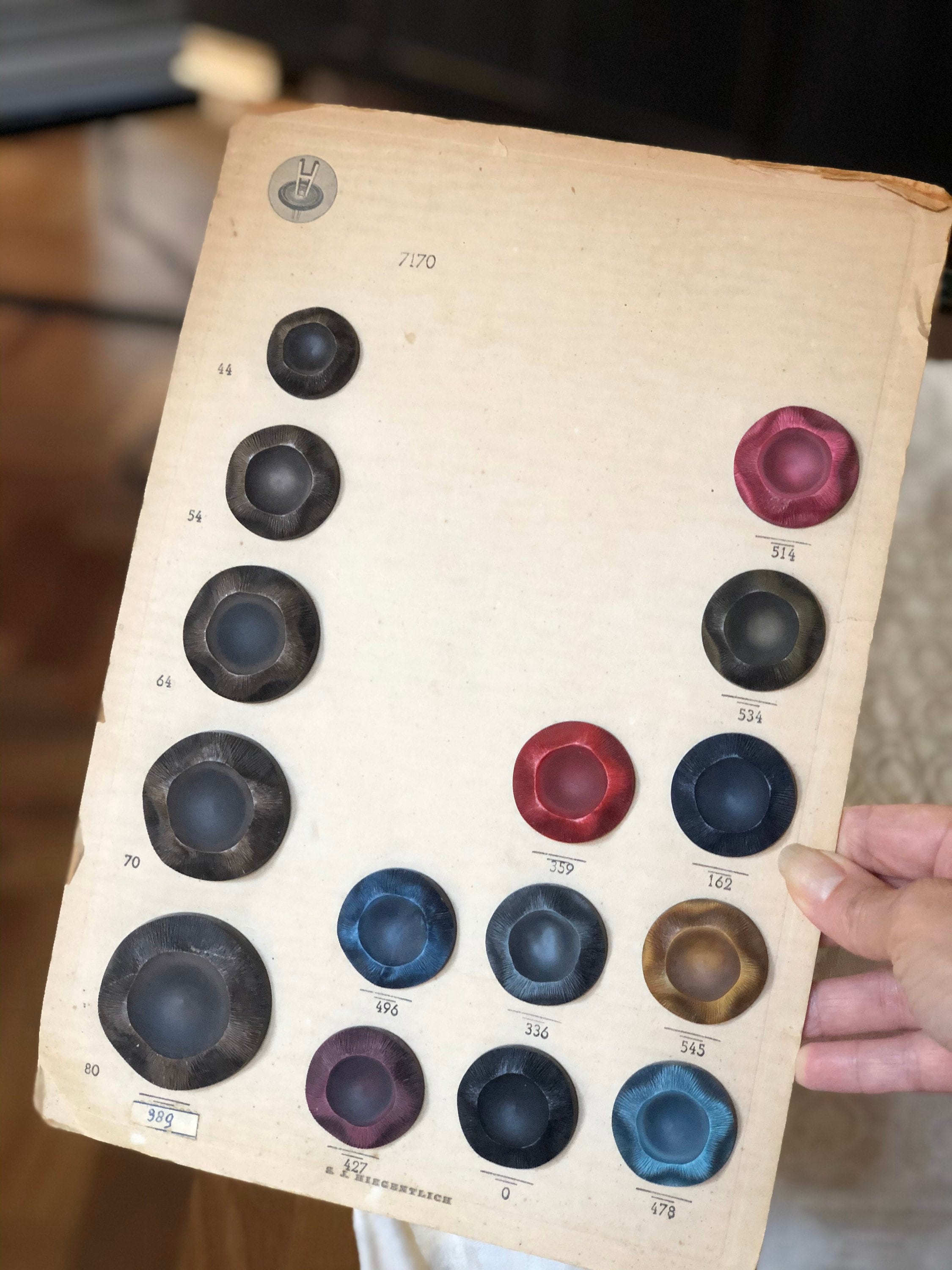 Original Rare Button Sample Card With 15 Large Buttons - Etsy