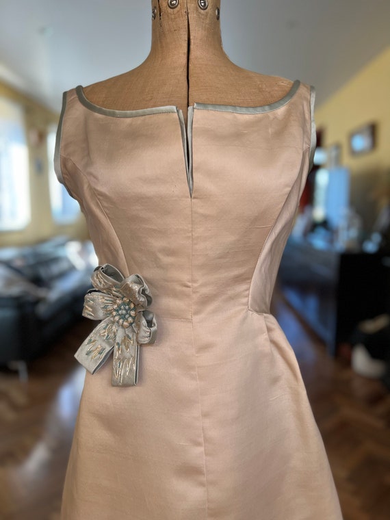 Duchess silk satin Hattie Carnegie custom 1960s gown - Gem