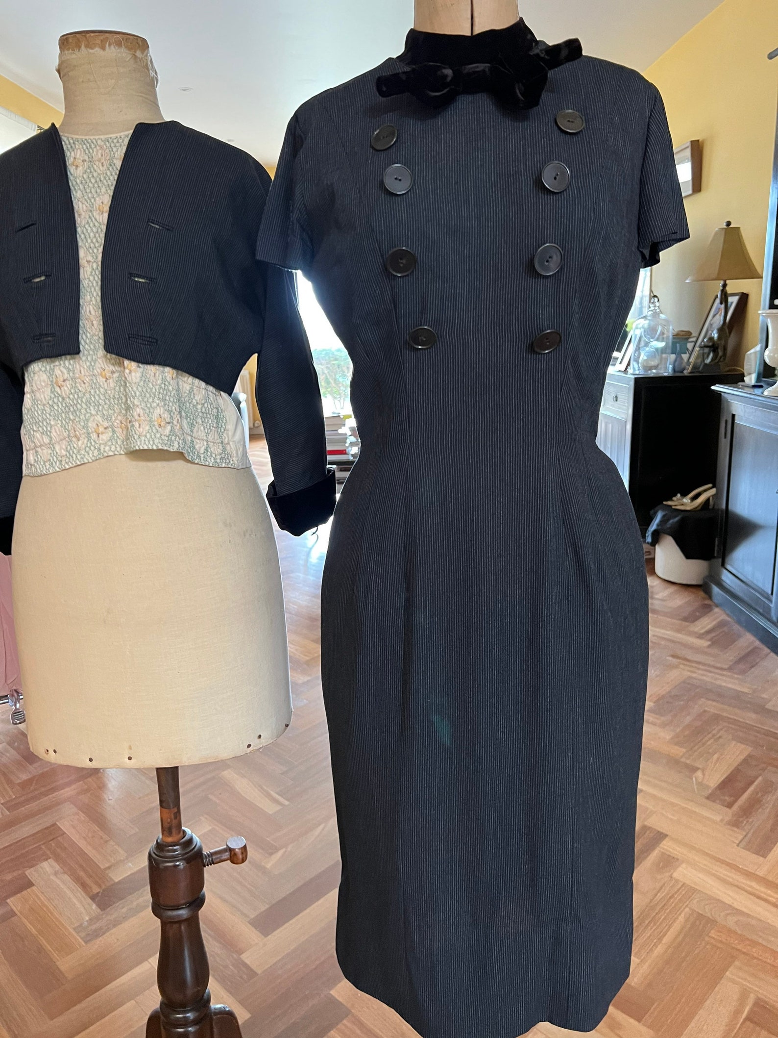 1950s Wool Two-in-one Dress With Attached Jacket - Etsy