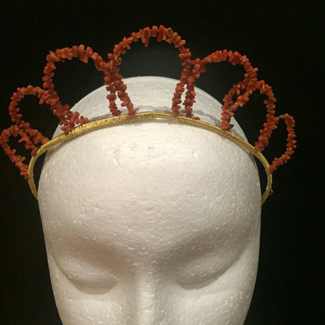 Hand Made Antique Coral Tiara Headpiece for Wedding Races or - Etsy