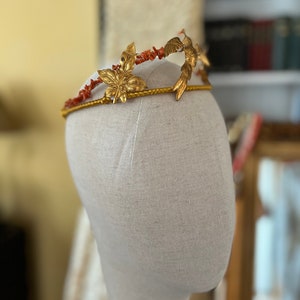 Handmade Antique Gilt Bird and Coral Tiara - Etsy
