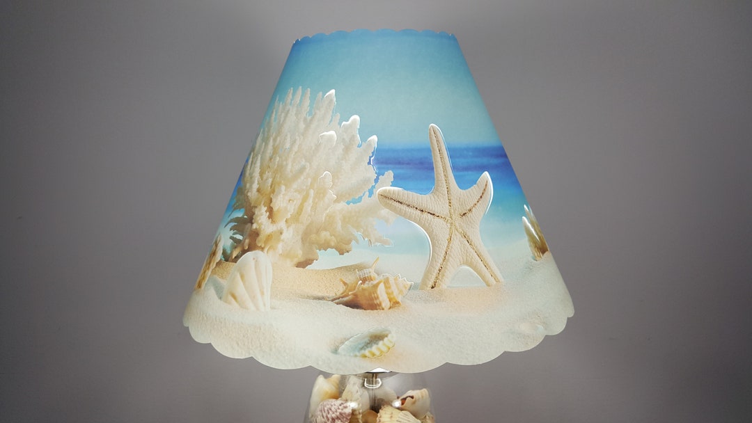 5x12x8.5 Beach & Shell Cutout Lampshade: Coastal Decor (5x12x8.5) - Etsy