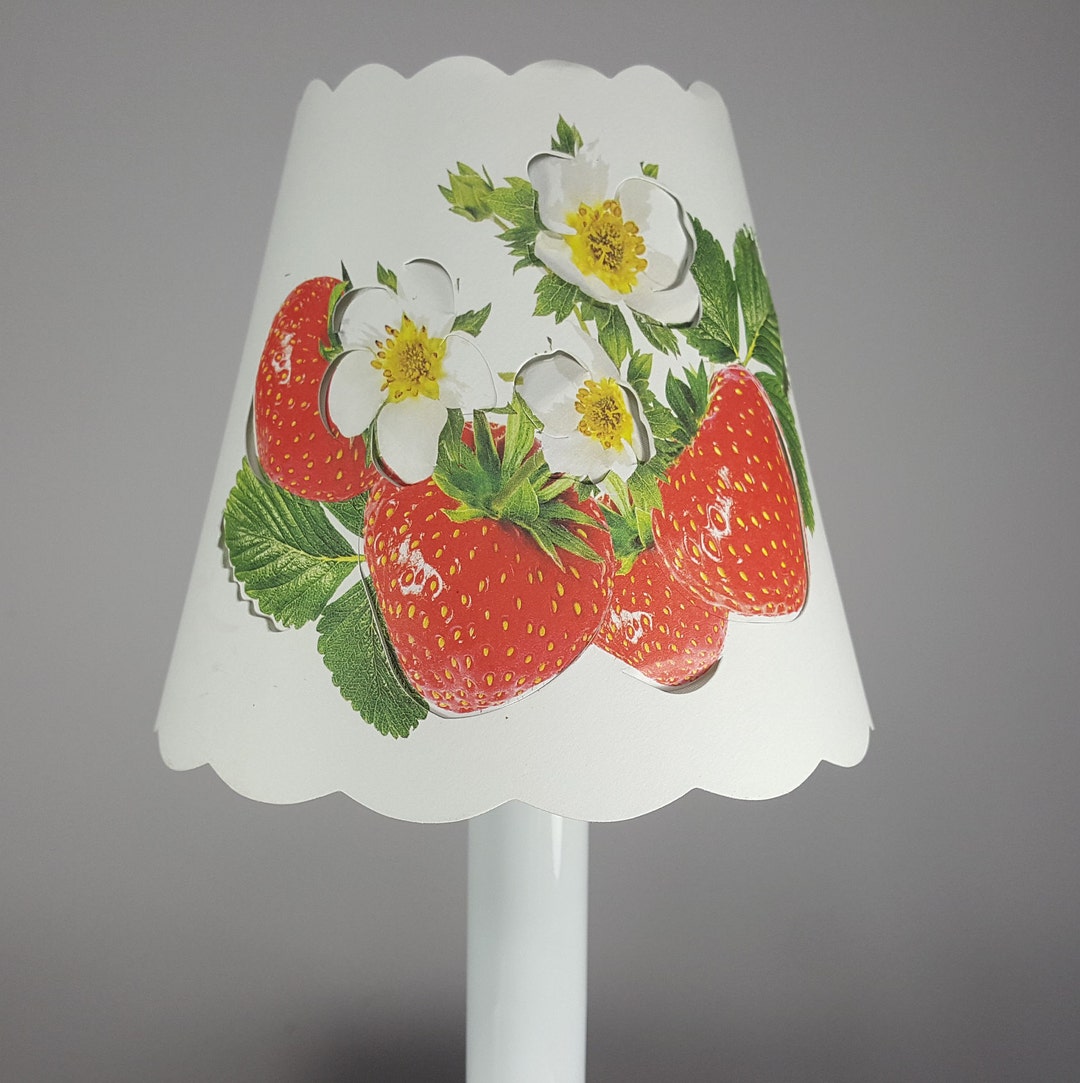 New 3x5x4.5 Cut Strawberry Lampshade 100% Recycled Material Candelabra ...