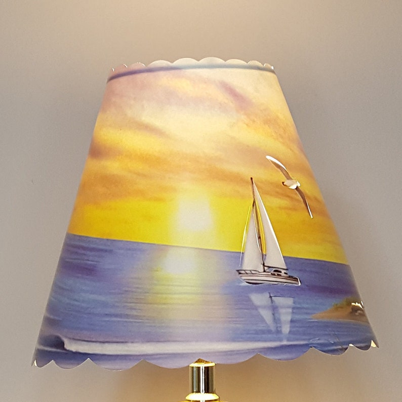 New 4x8 Lighthouse at Sunset Cut and Pierce Lampshade FREE SHIPPING - Etsy