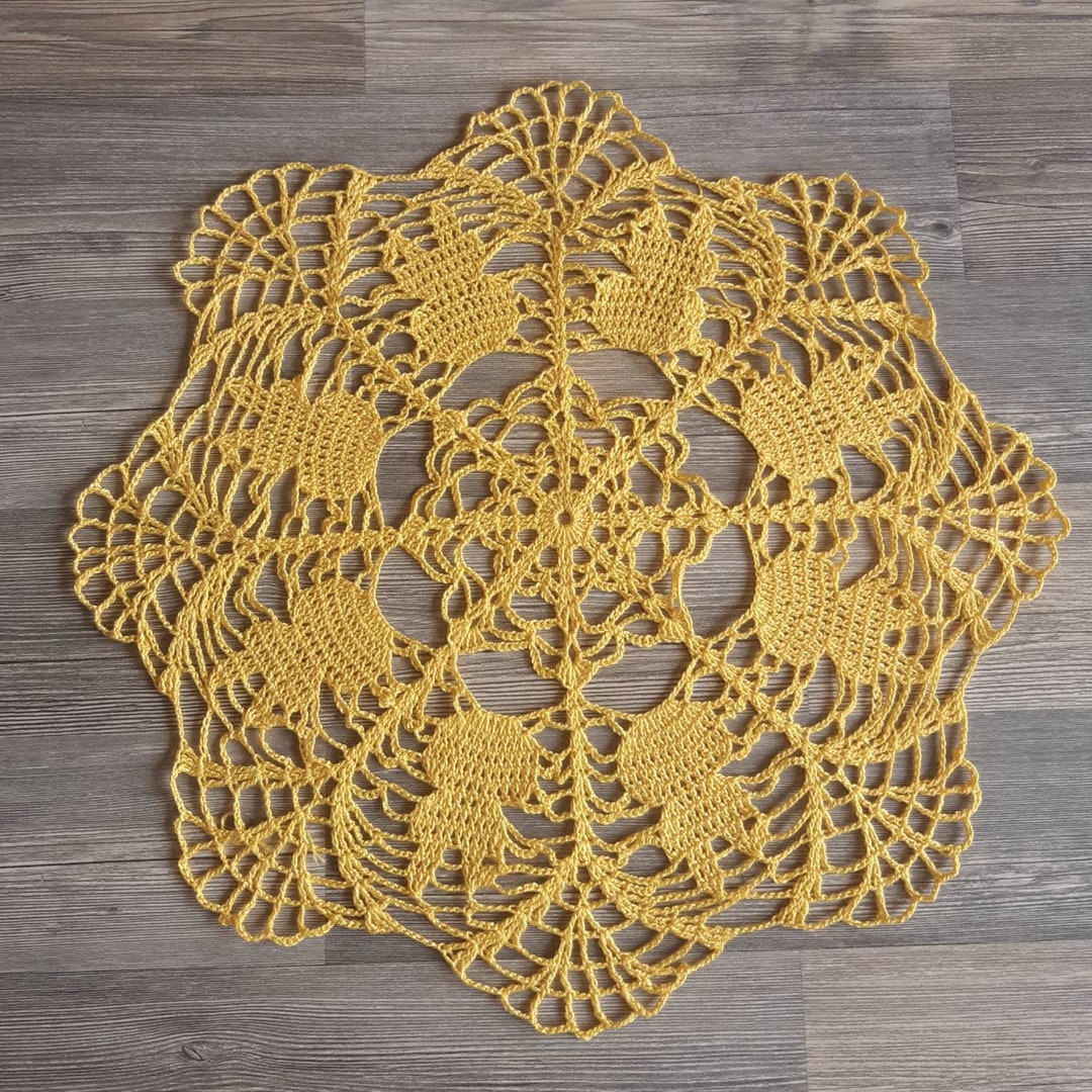 Crochet Yellow Doillies/easter Table, Home Decor/easter Doily/yellow ...