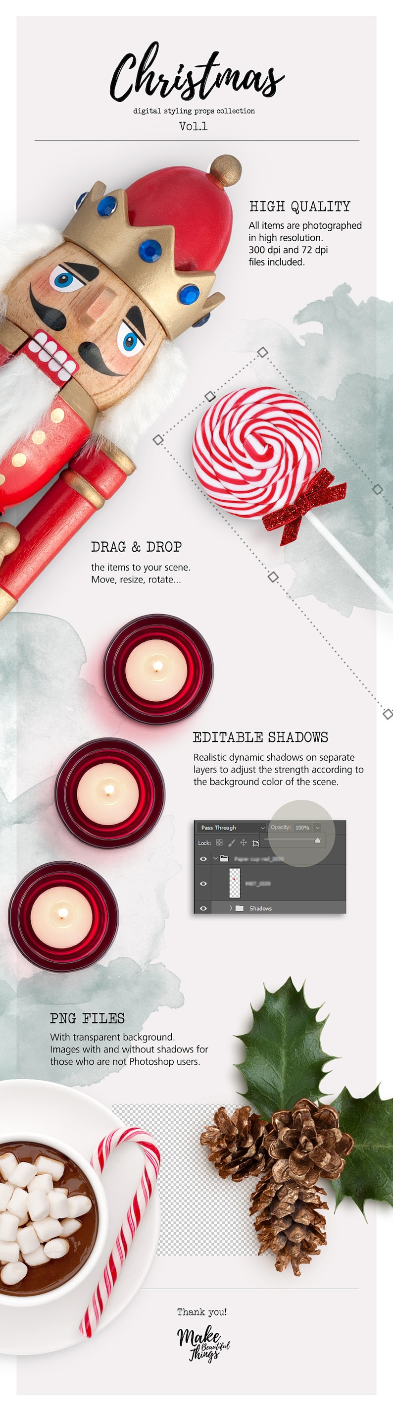 Christmas Scene Creator V.1 / Digital Styling Props Collection ...