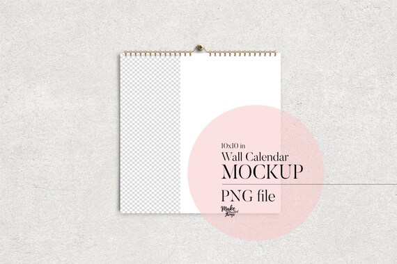 Square Wall Calendar Mockup. PNG File Included - Etsy