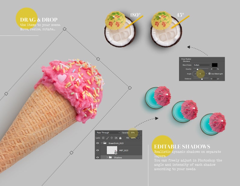 Summer Scene Creator Vol.1 / Digital Styling Prop Collection / Scene ...