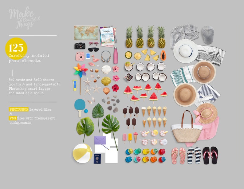 Summer Scene Creator Vol.1 / Digital Styling Prop Collection / Scene ...