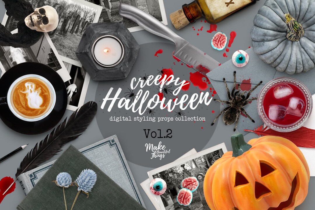 Halloween Scene Creator / Movable Isolated Elements / PNG JPG and PSD ...
