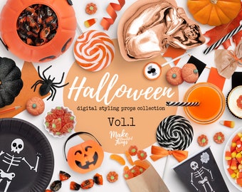 Halloween Scene Creator / Movable Isolated Elements / PNG JPG | Etsy