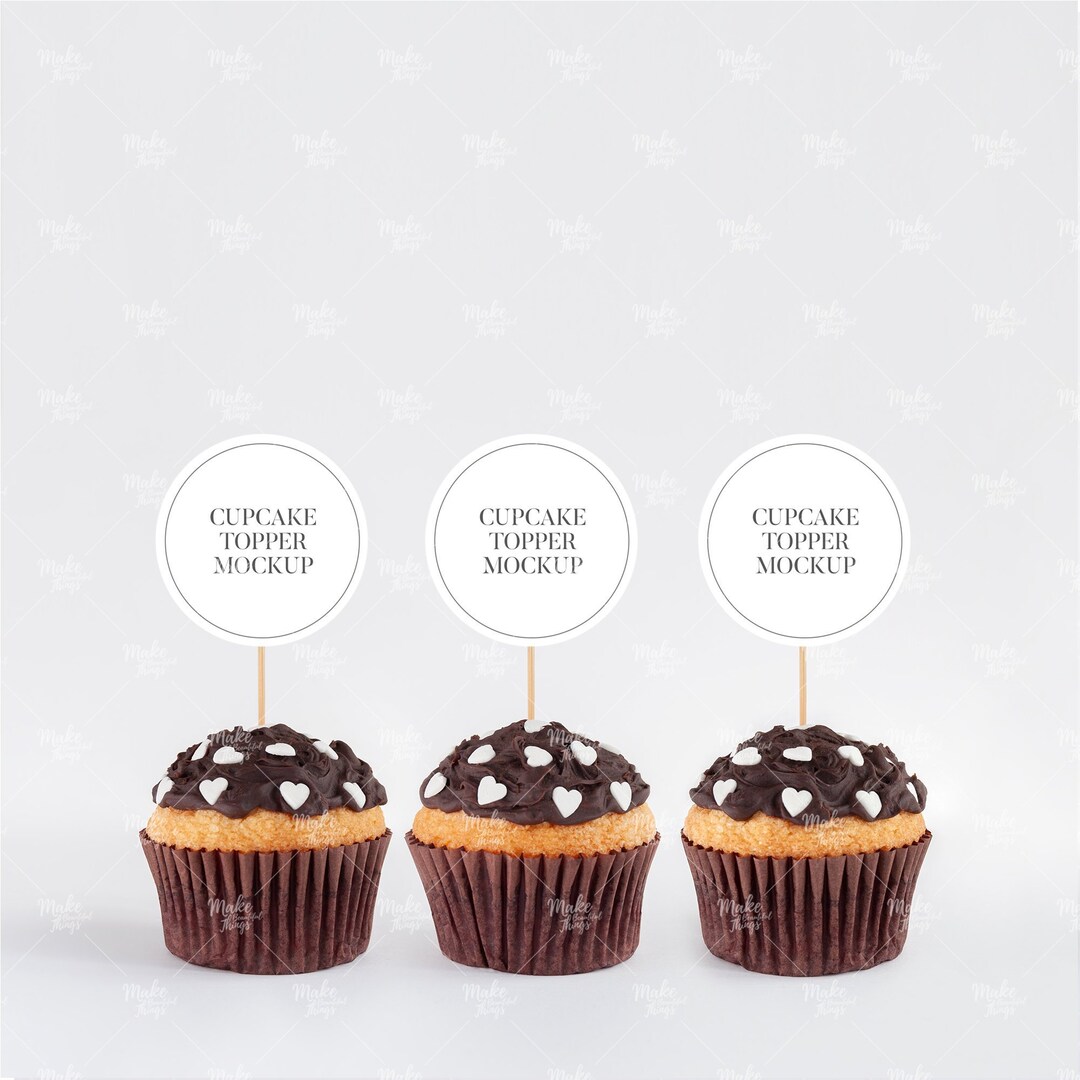 Cupcake Topper Mockup / Toppers Mockup / Party Mockup / PNGJPGPSD ...
