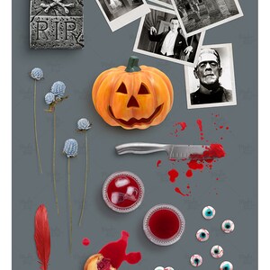 Halloween Scene Creator / Movable Isolated Elements / PNG JPG and PSD ...