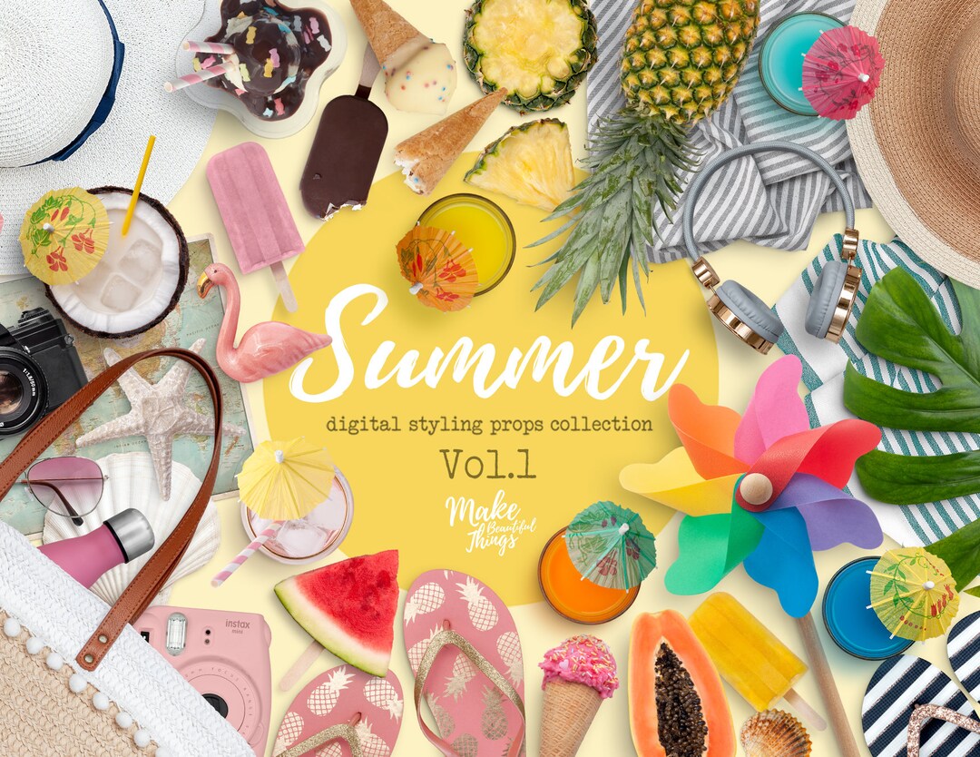Summer Scene Creator Vol.1 / Digital Styling Prop Collection / Scene ...