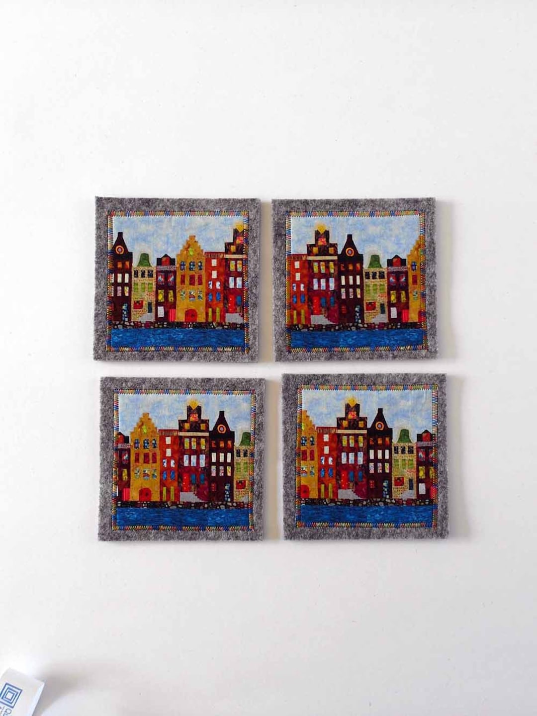 Set of 4 Coasters With Dutch Canal Houses - Etsy