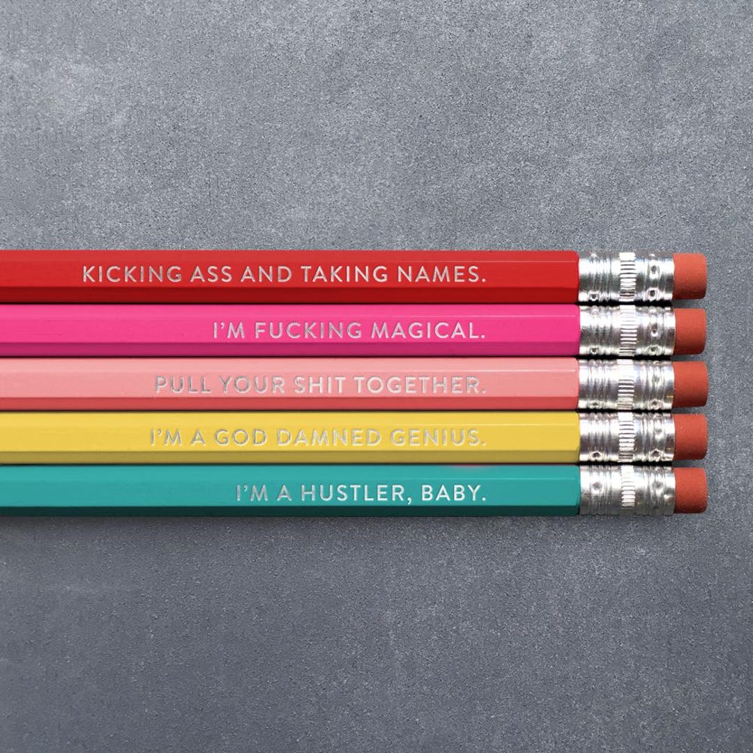 Aspirational Variety Pack // Foil Stamped Pencils // Set of 5 - Etsy