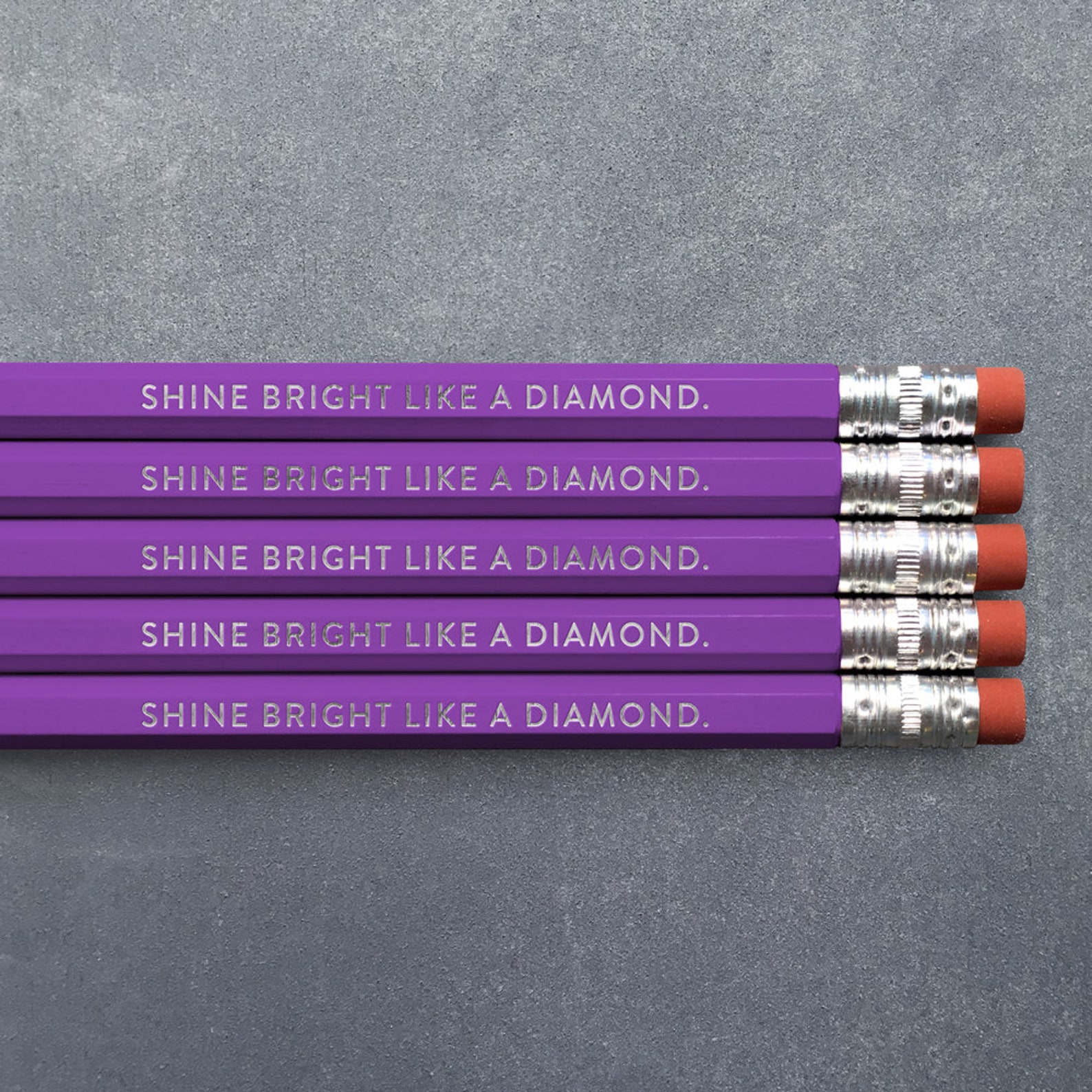Shine Bright Like a Diamond // Foil Stamped Pencils // Set of - Etsy